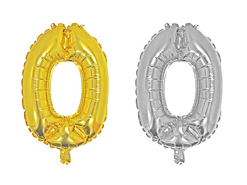 Foil Balloon - Number 0 - Gold/Silver – DAISO SINGAPORE