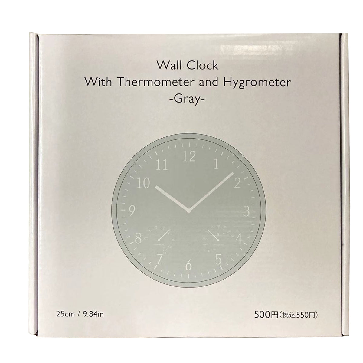 Wall Clock with Thermometer and Hygrometer 25cm Grey – DAISO SINGAPORE