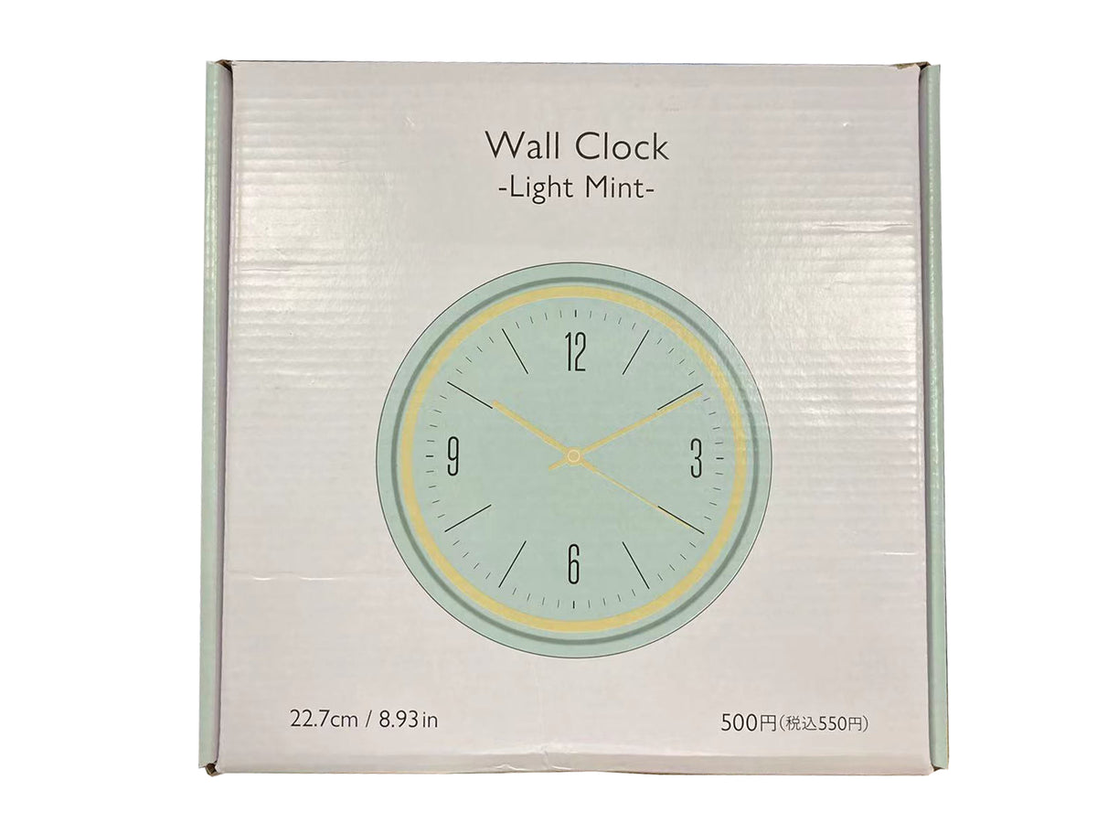 Wall Clock 22.7cm Light Mint – DAISO SINGAPORE