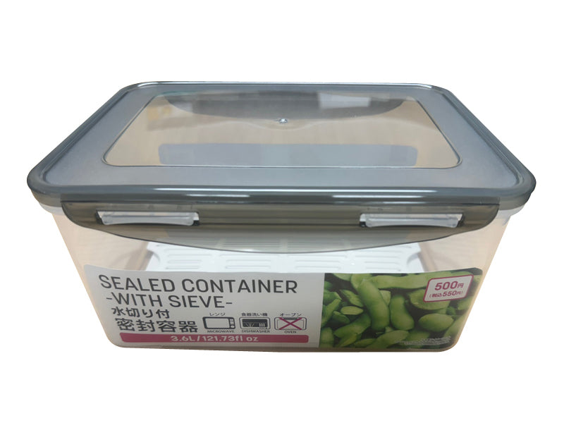Sealed Container 3.6L with Sieve – DAISO SINGAPORE