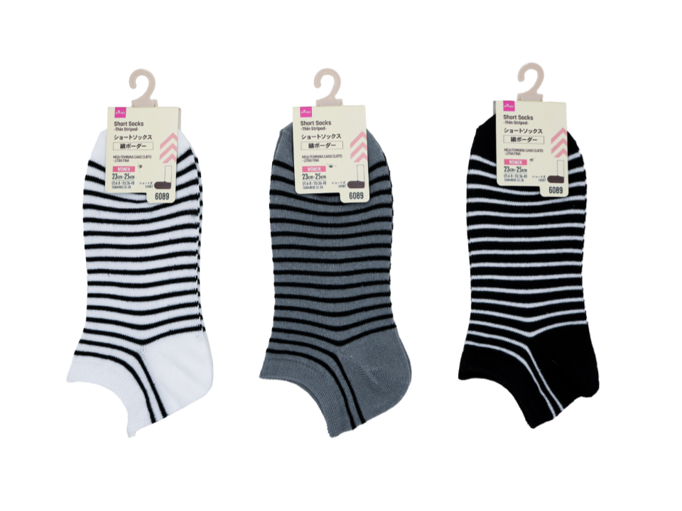 Short Socks Thin Striped – DAISO SINGAPORE