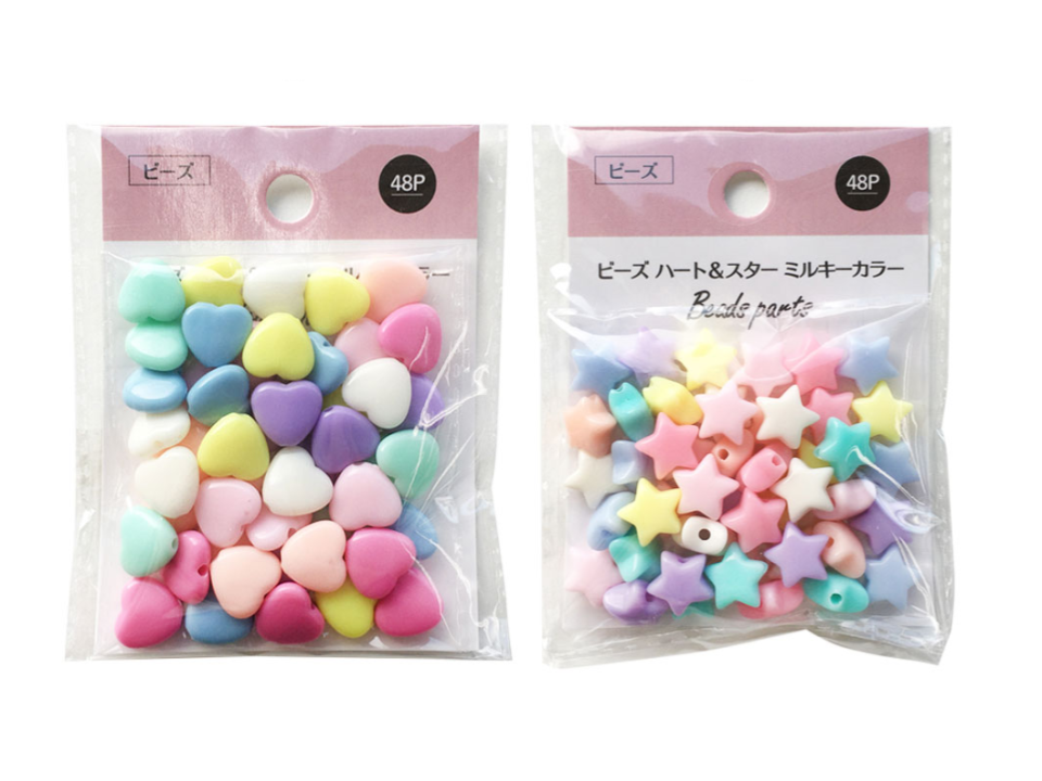 Beads Heart/Star Milky Color – DAISO SINGAPORE