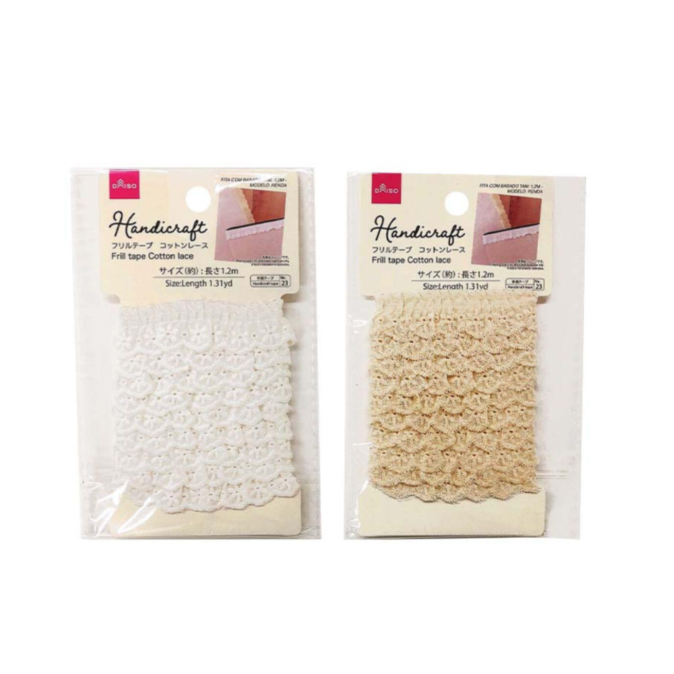 Frill Tape Cotton Lace 1.2m – DAISO SINGAPORE