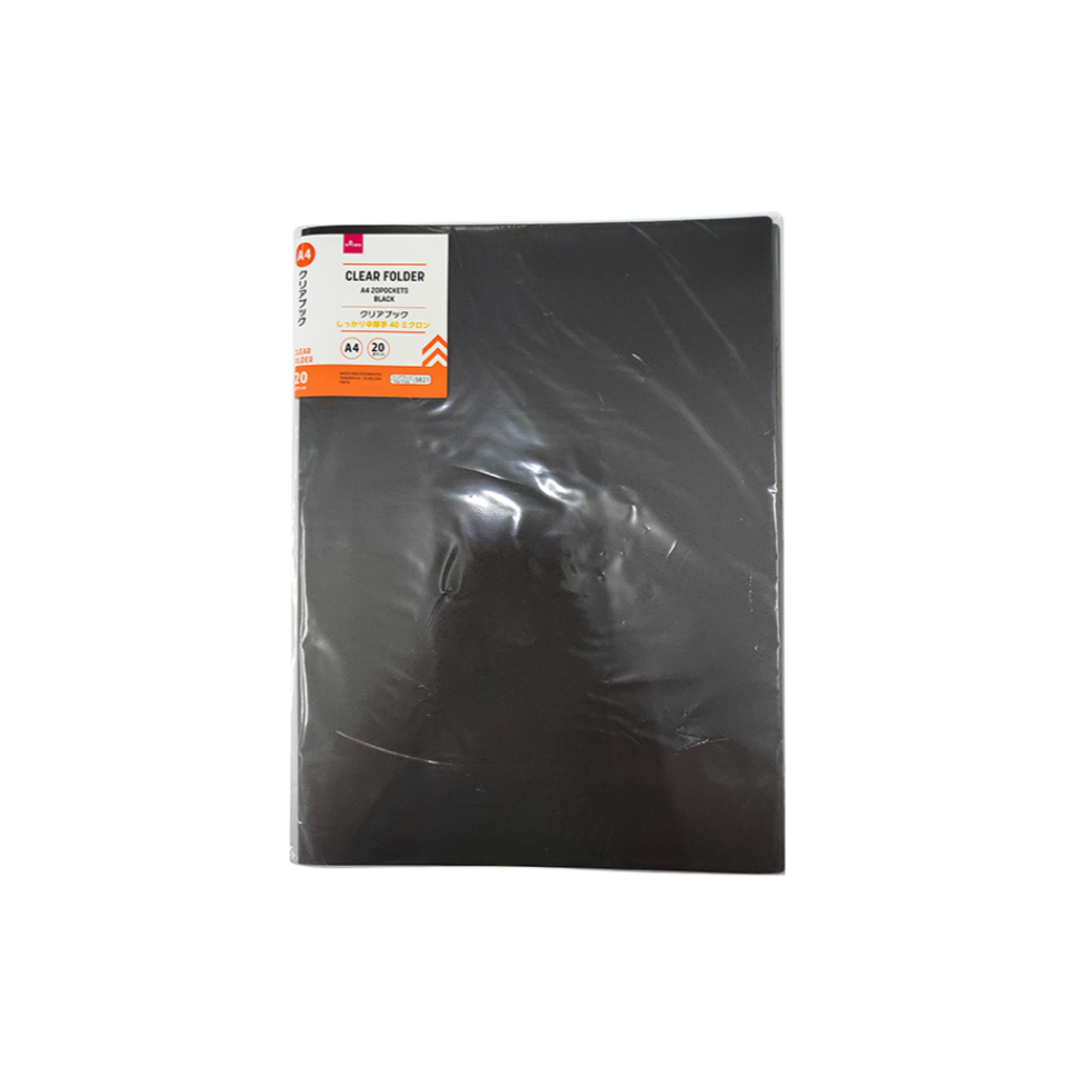 Clear Folder A4 Black – DAISO SINGAPORE