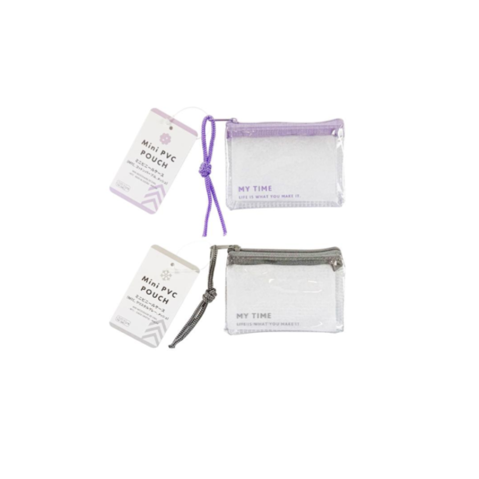 Mini PVC Pouch MTC Cotton Purple Crystal Gray Mesh – DAISO SINGAPORE