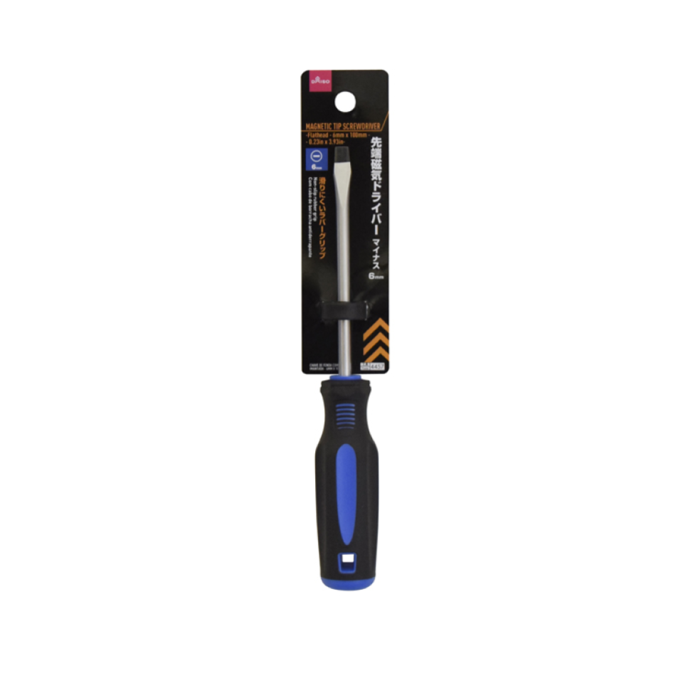 Magnetic Tip Screwdriver Flathead 6mm x 100mm – DAISO SINGAPORE