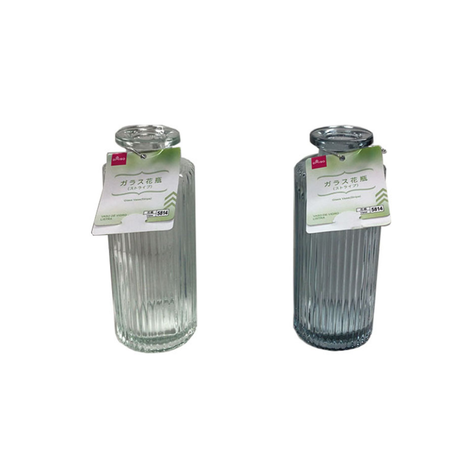Glass Vase Stripes – DAISO SINGAPORE