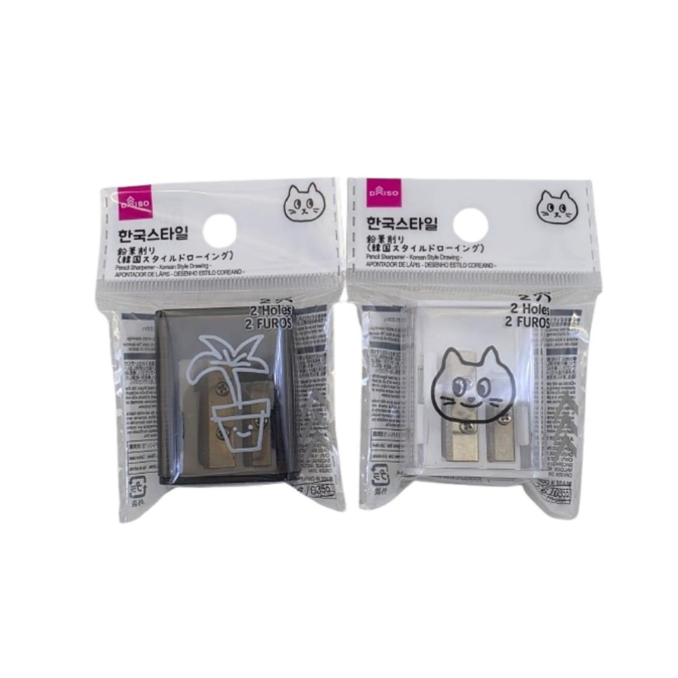 Pencil Sharpener Korean Style Drawing Two Holes – DAISO SINGAPORE