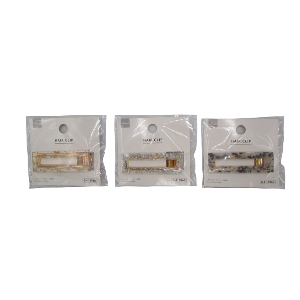 Hair Clip Glitter Square – DAISO SINGAPORE