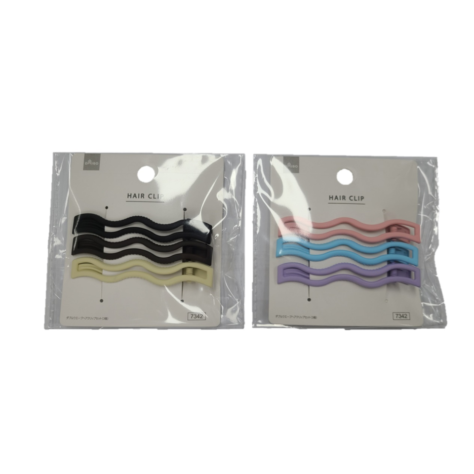 Double Wave Hair Clip Set – DAISO SINGAPORE