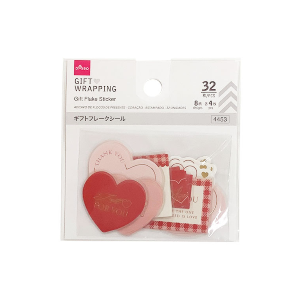 Gift Flake Sticker Heart Foil Stamping – DAISO SINGAPORE
