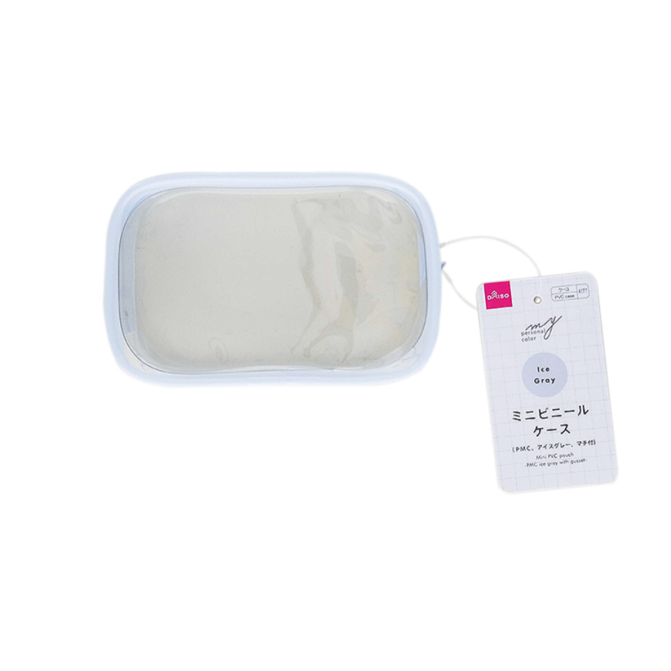 Mini PVC Pouch with Gusset Ice Grey – DAISO SINGAPORE