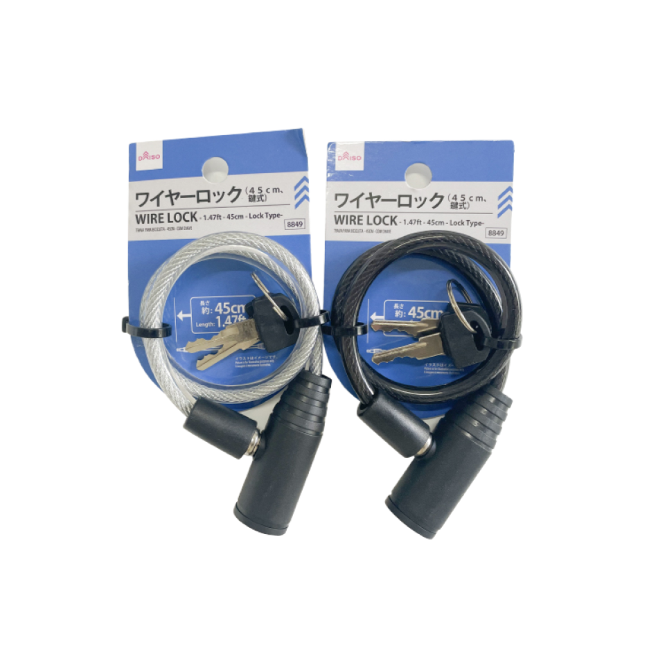Wire Lock 45cm Lock Type – DAISO SINGAPORE