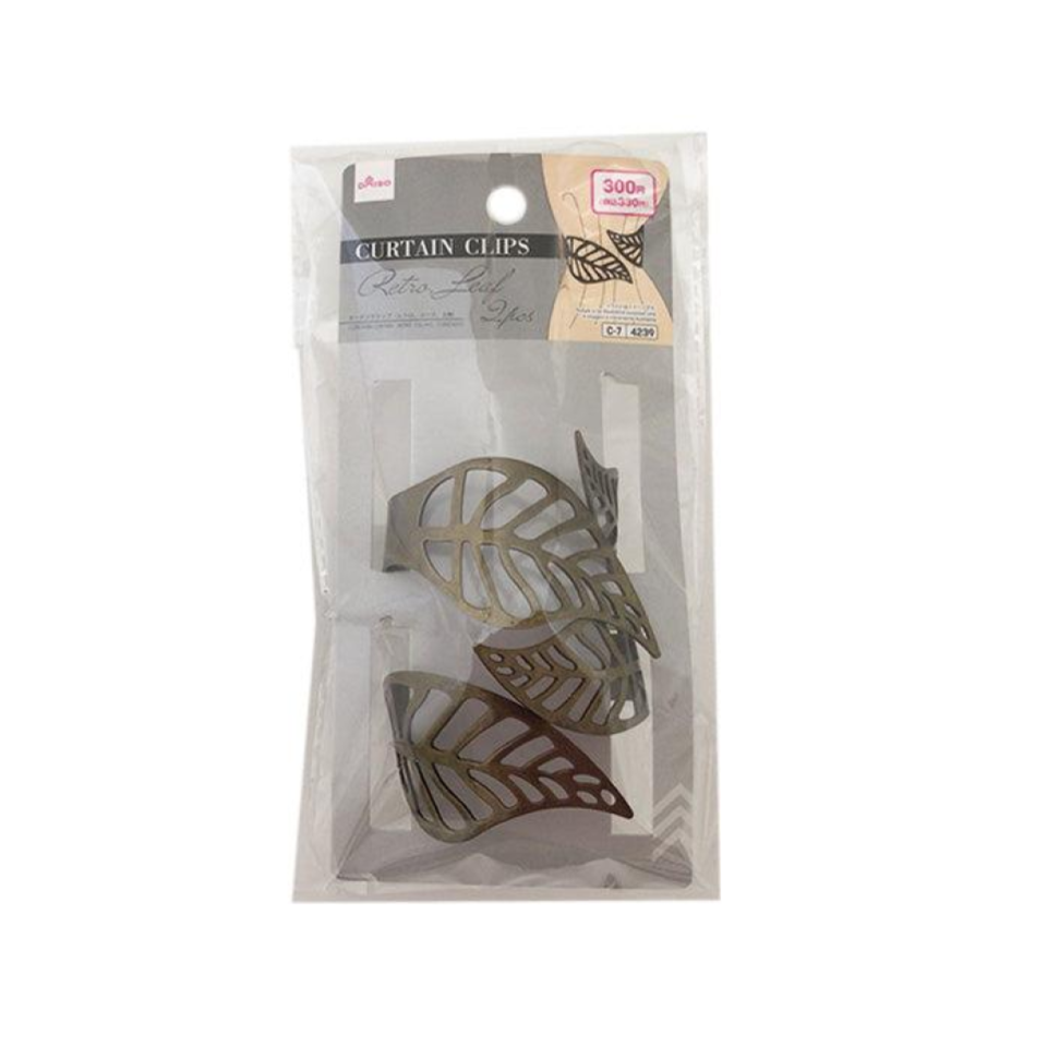 Curtain Clips Retro Leaf 2pcs – DAISO SINGAPORE