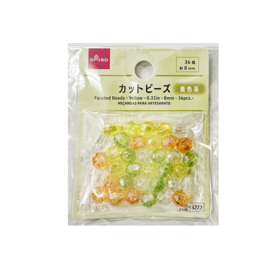 Faceted Beads Yellow 8mm – DAISO SINGAPORE