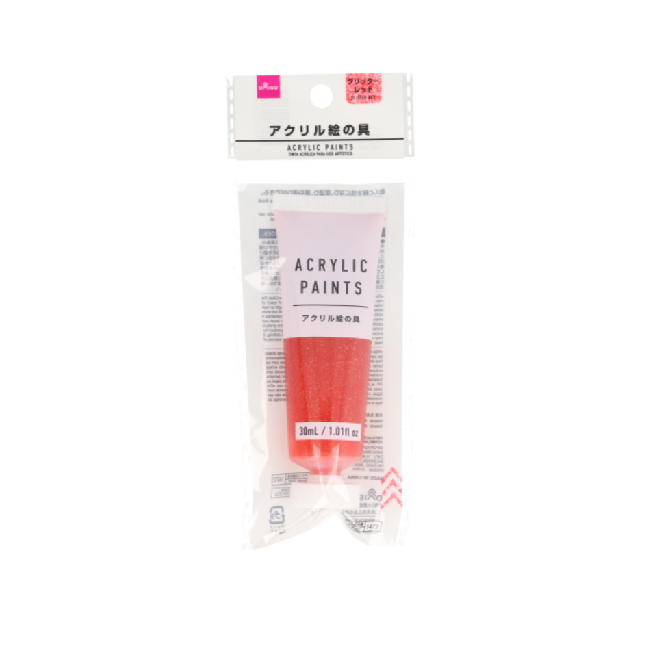 Acrylic Paint Glitter Red 30ml – DAISO SINGAPORE