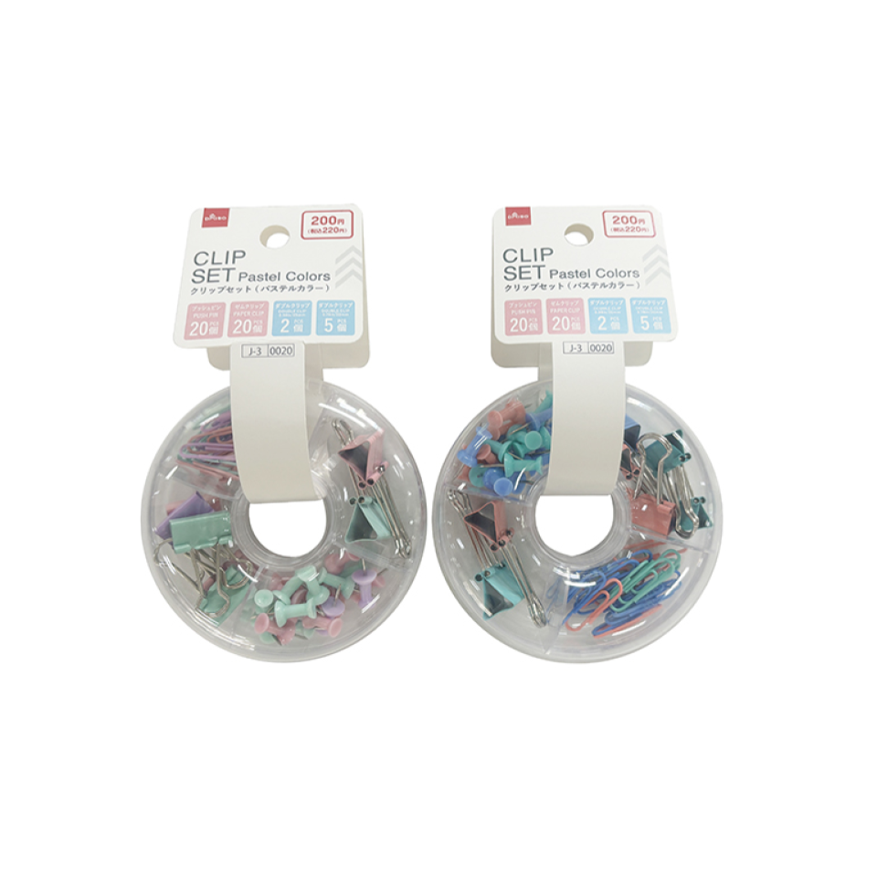 Clip Set Donut-Shaped Case Pastel Colors – DAISO SINGAPORE