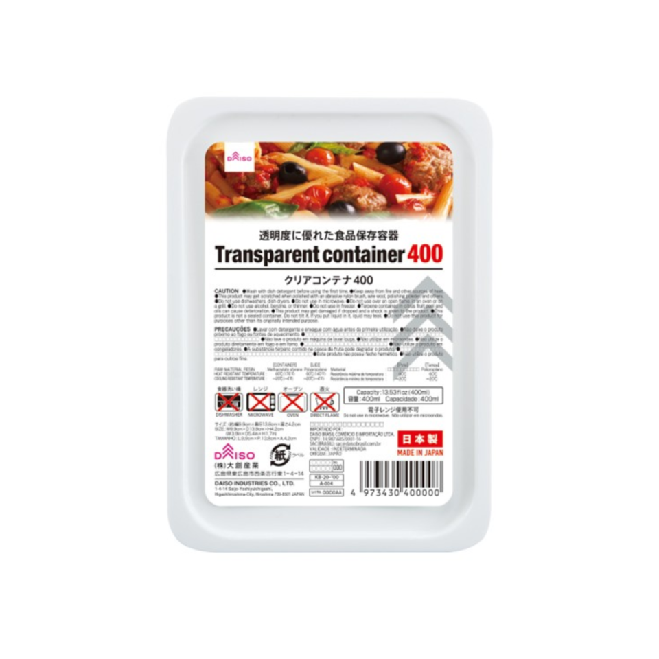 Transparent Container 400ml – DAISO SINGAPORE