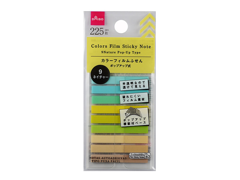 Colors Film Sticky Note 9Nature Pop-Up Type – DAISO SINGAPORE