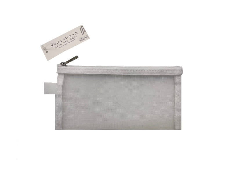 Mesh Pen Case White – DAISO SINGAPORE