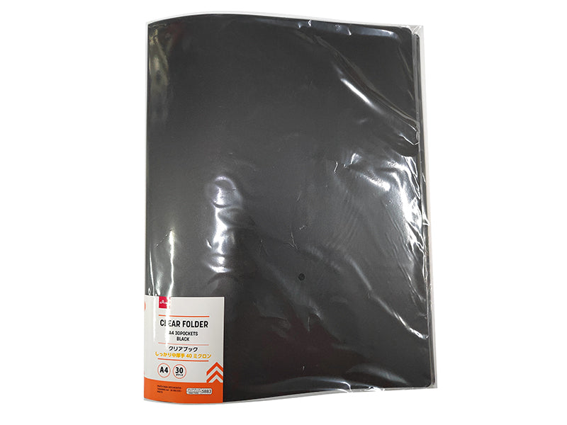 Clear Folder A4 Black – DAISO SINGAPORE