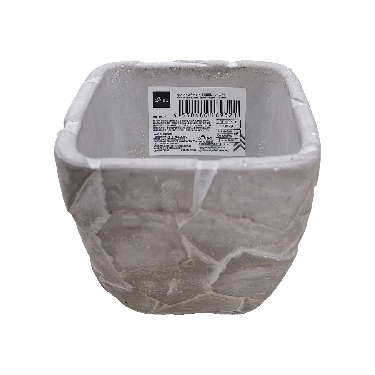 Cement Pot Size 2 Stone Pattern Square – DAISO SINGAPORE